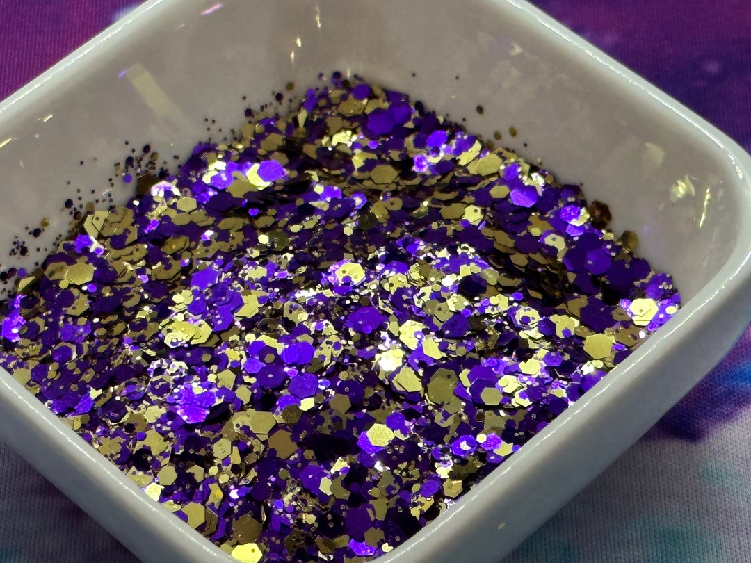 HD 16028 Custom Mixed Purple and Gold Metallic Chunky Mix Glitter - Etsy