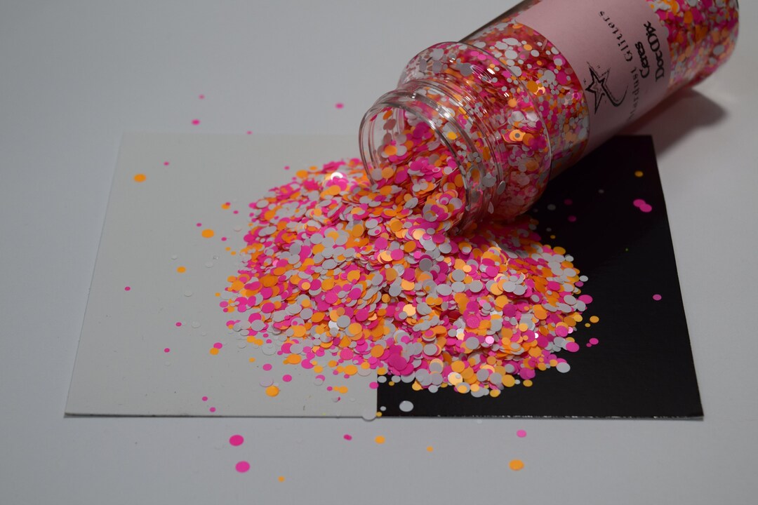 Ceres Pink, Orange and White Dot Mix Glitter - Etsy