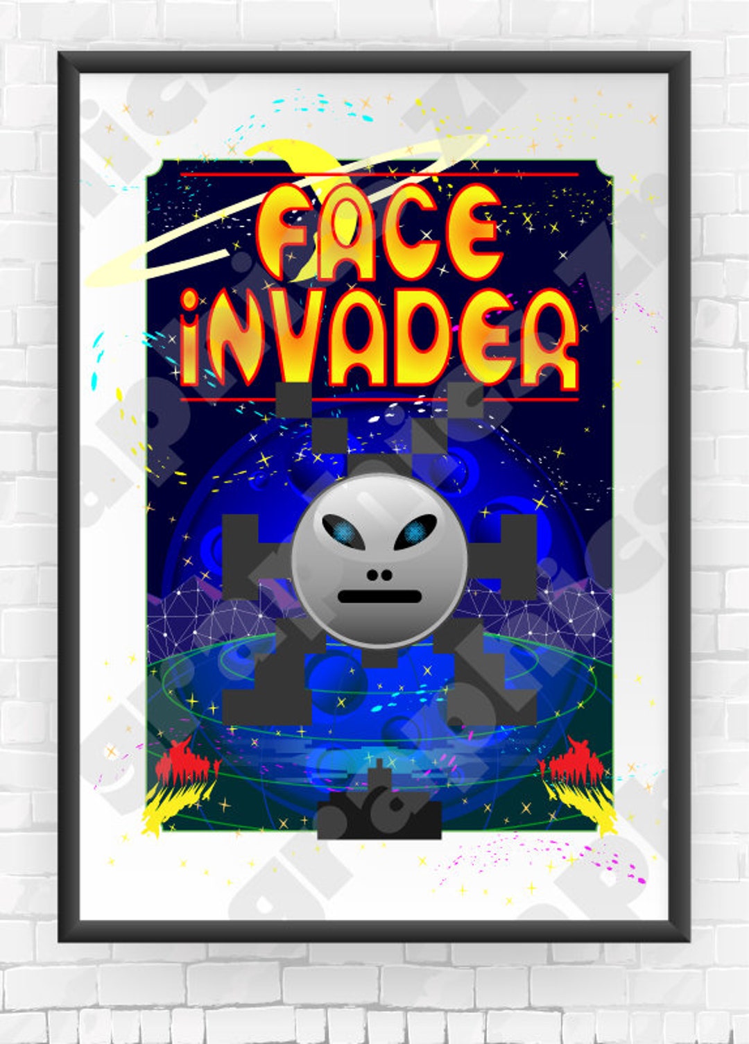 05 Face Invader. Series of 5 Futuristic Posters. Ideal Gift - Etsy