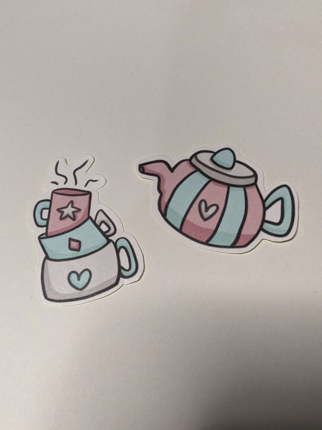 Teacup Stack and Teapot Duo X2 Medium Stickers - Etsy