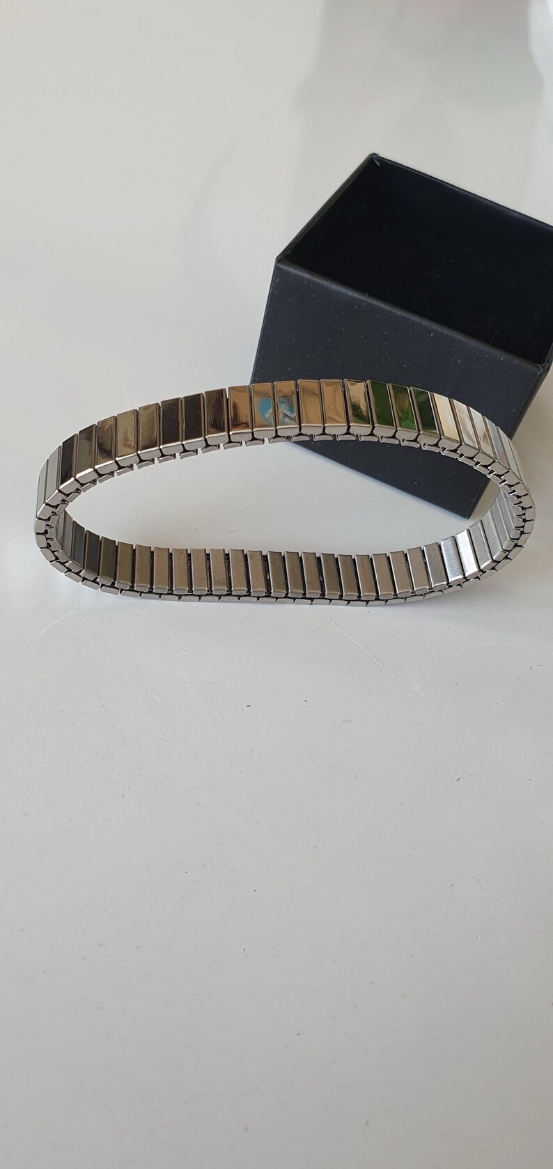 Stainless Steel Nomination-style Stretch Bracelet - Sleek & Minimalist ...