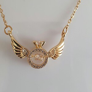 Angel Wings Necklace,solitaire Necklace,14k Gold Angel Necklace,angel ...