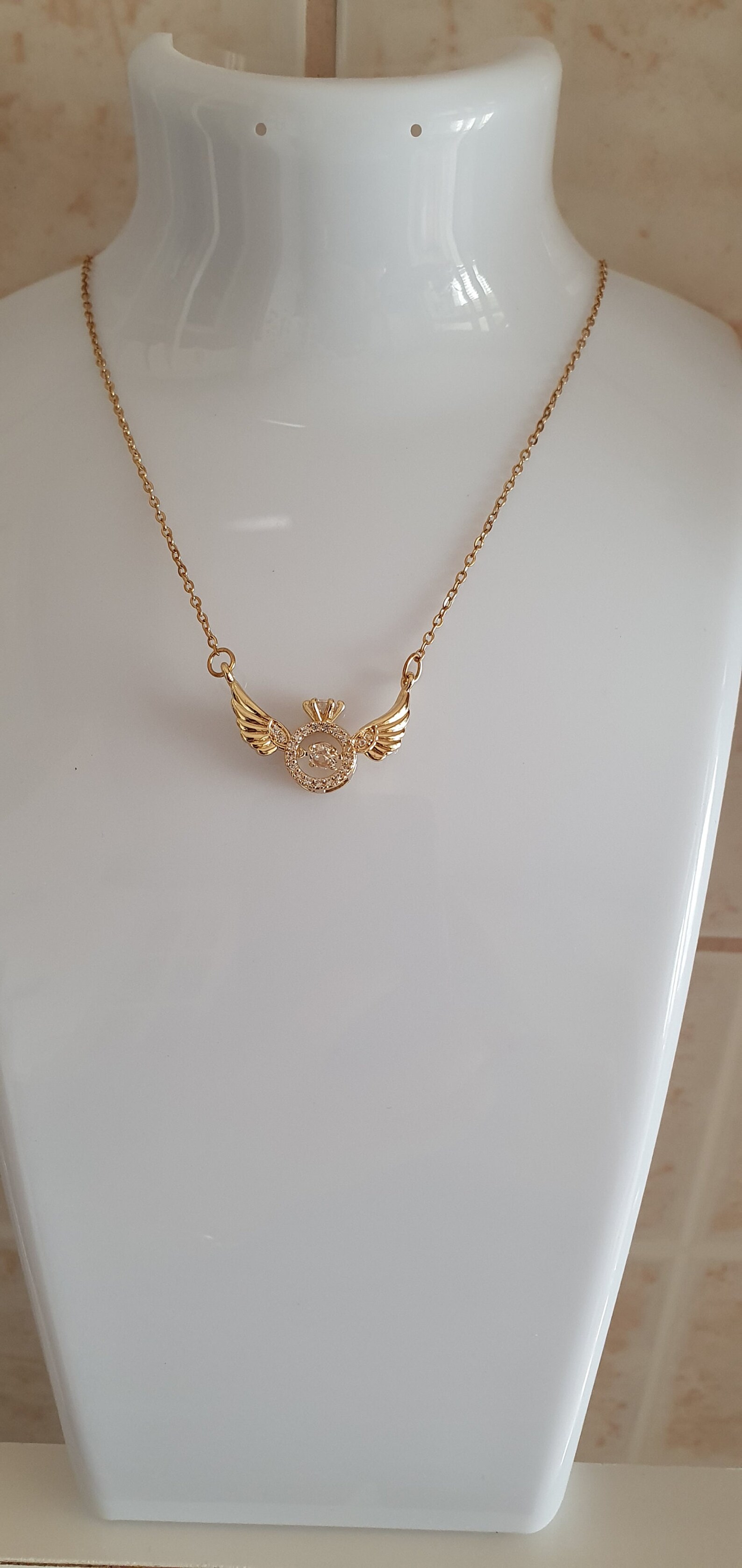 Angel Wings Necklace,solitaire Necklace,14k Gold Angel Necklace,angel ...