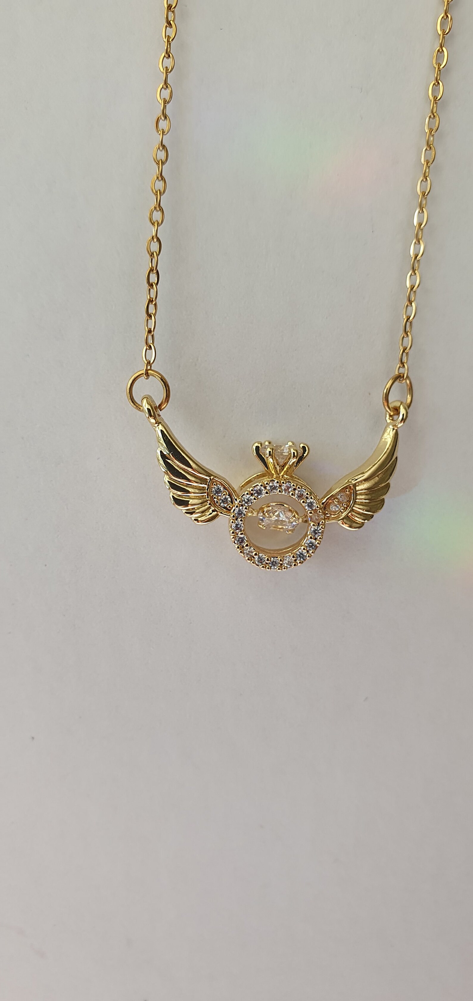 Angel Wings Necklace,solitaire Necklace,14k Gold Angel Necklace,angel ...