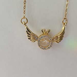 Angel Wings Necklace,solitaire Necklace,14k Gold Angel Necklace,angel ...