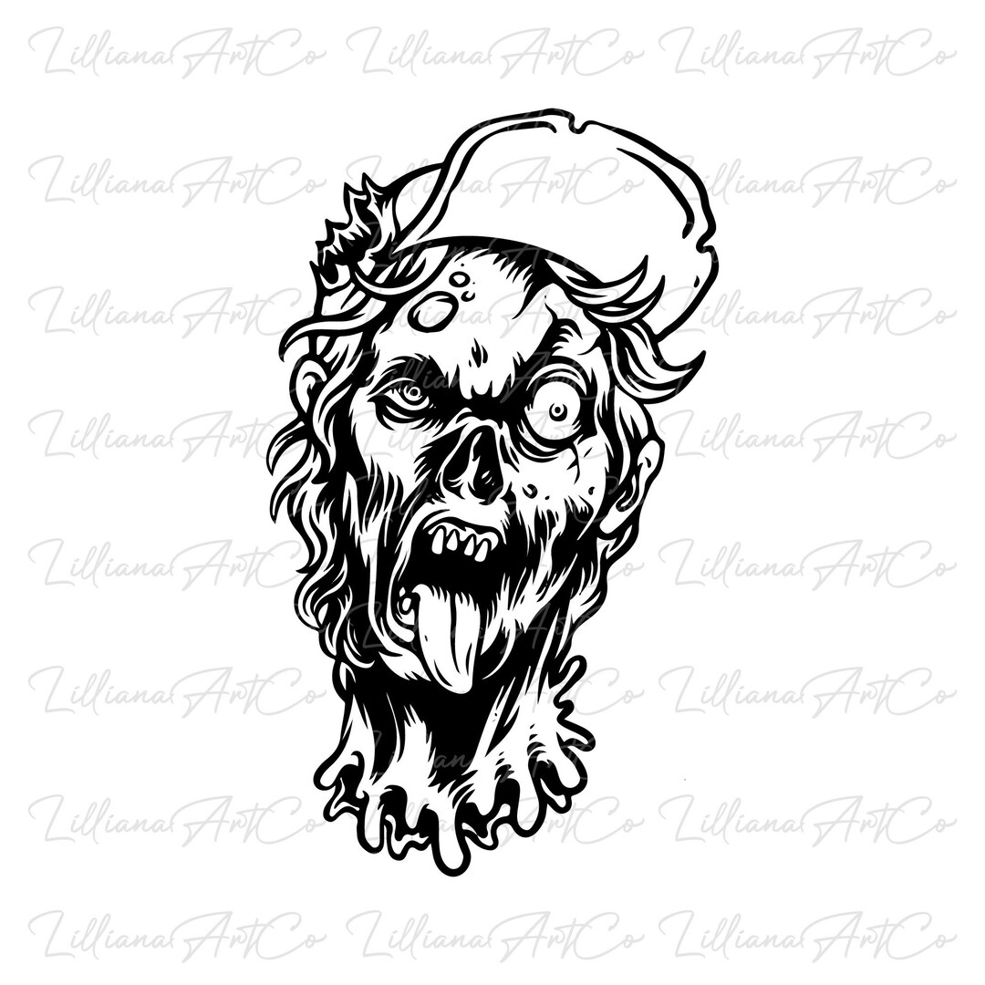 Monster Zombie SVG Zombie Head Svg, Zombie Design, Silhouette Zombie ...