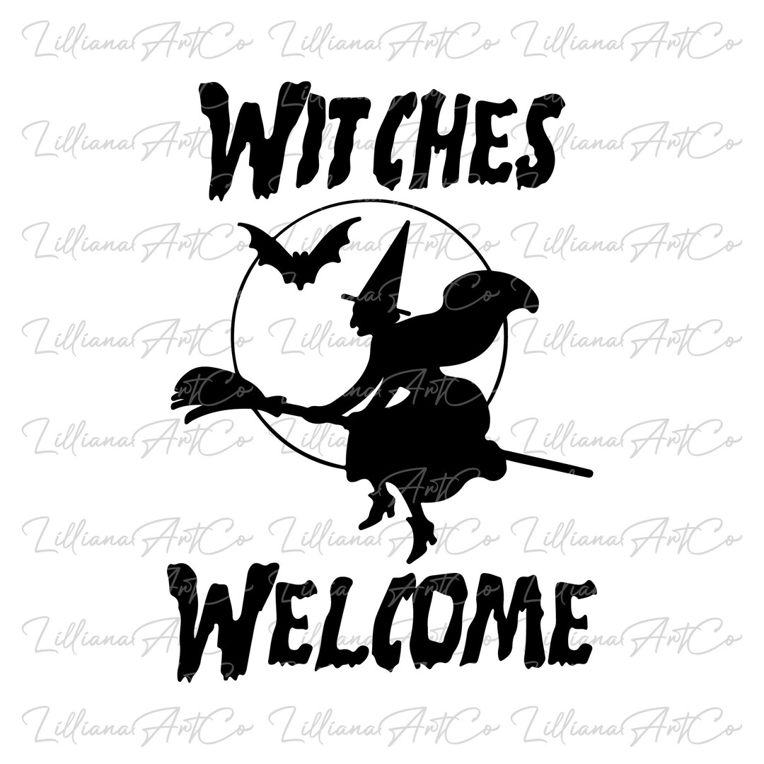 Welcome Witches SVG Halloween Round Sign SVG, Keychain Svg, Halloween ...