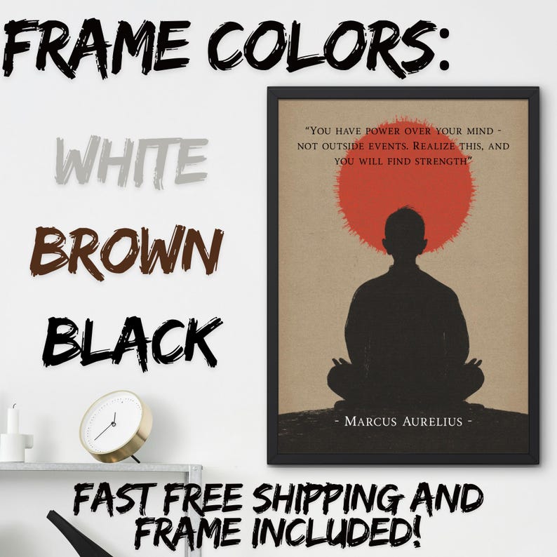 Marcus Aurelius Memento Mori Frame, Stoic Framed Poster, Stoicism Quote ...