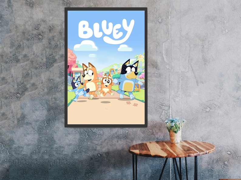 Bluey Movie Posters Wall Art Unique Customized Poster Gifts Canvas ...