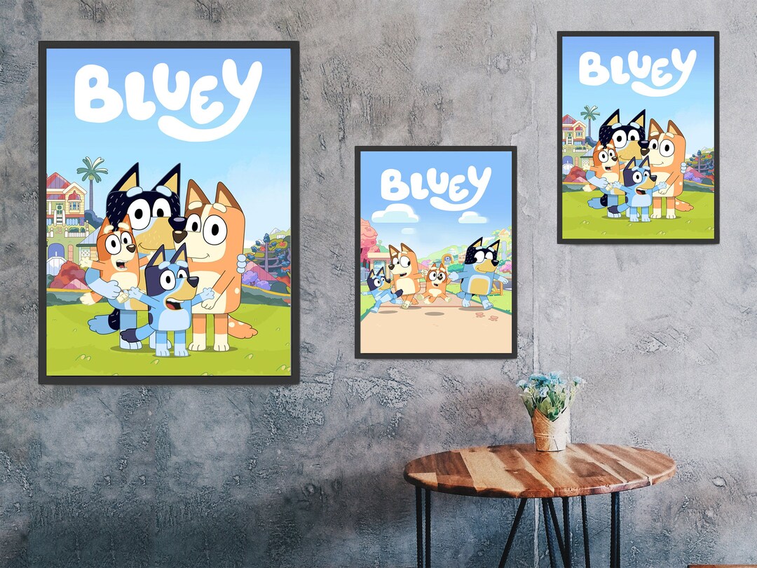 Bluey Movie Posters Wall Art Unique Customized Poster Gifts Canvas ...