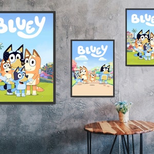 Bluey Movie Posters Wall Art Unique Customized Poster Gifts Canvas ...