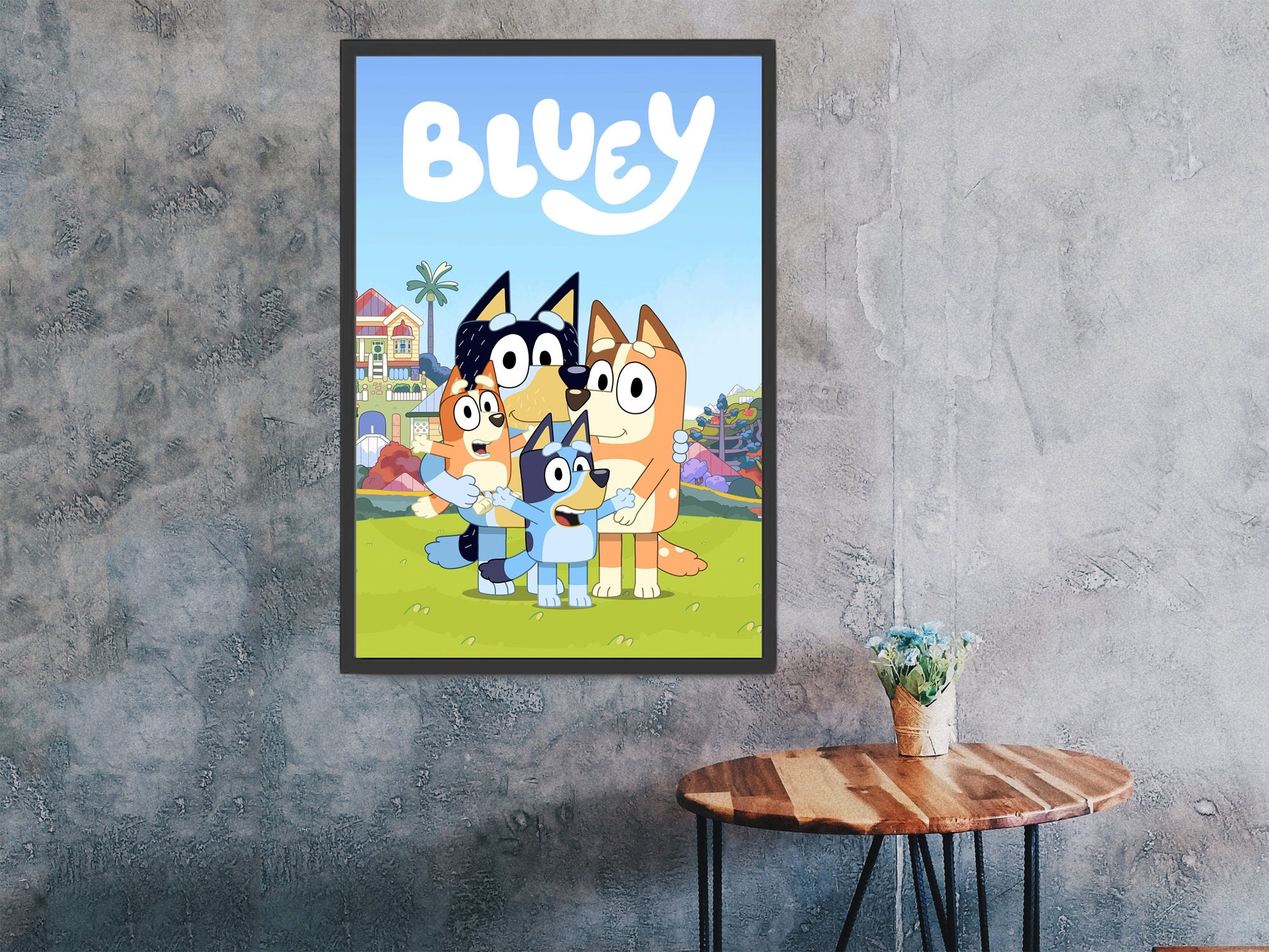 Bluey Movie Posters Wall Art Unique Customized Poster Gifts Canvas ...