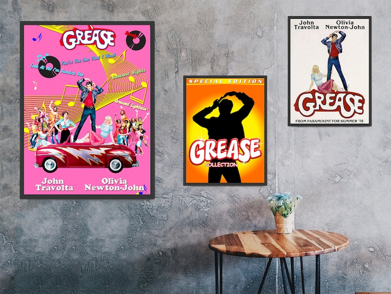 Grease Movie Posters Wall Art Unique Customized Poster Gifts Canvas ...