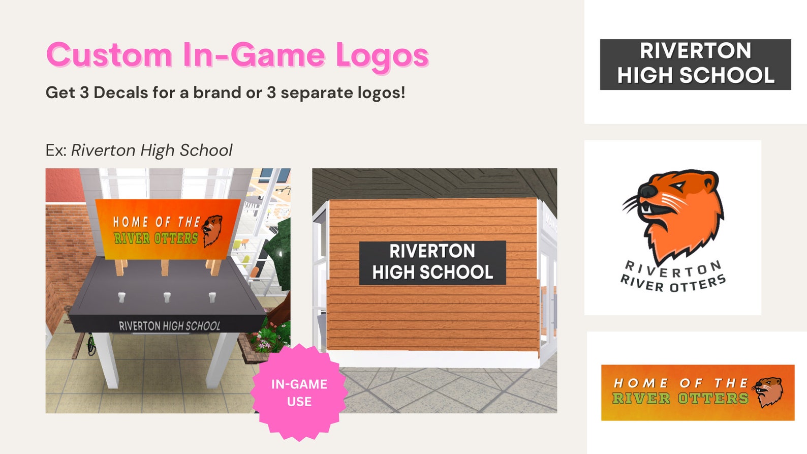 3 Custom Welcome to Bloxburg Logo Decals Spice up Your Store and Roblox ...