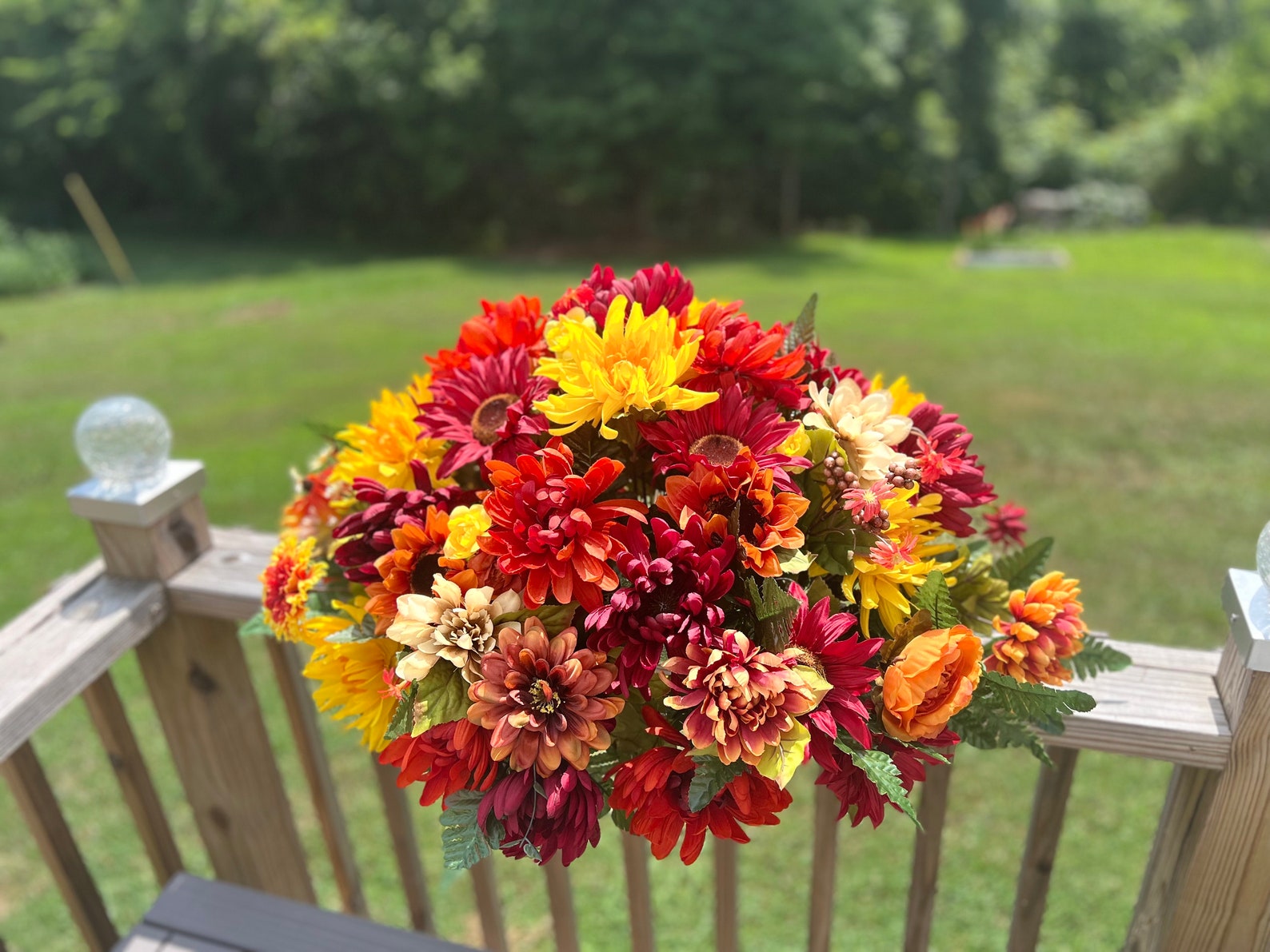Fall Memorial Floral Grave Headstone Saddle - Etsy