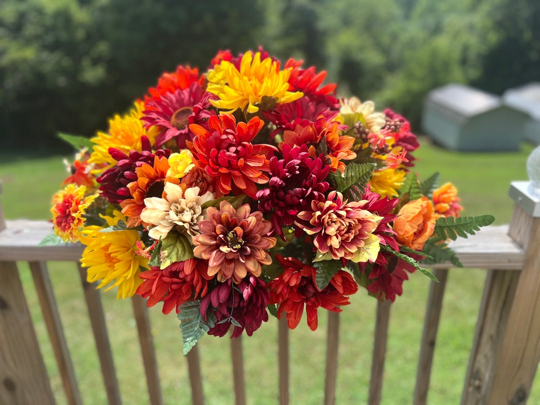 Fall Memorial Floral Grave Headstone Saddle - Etsy