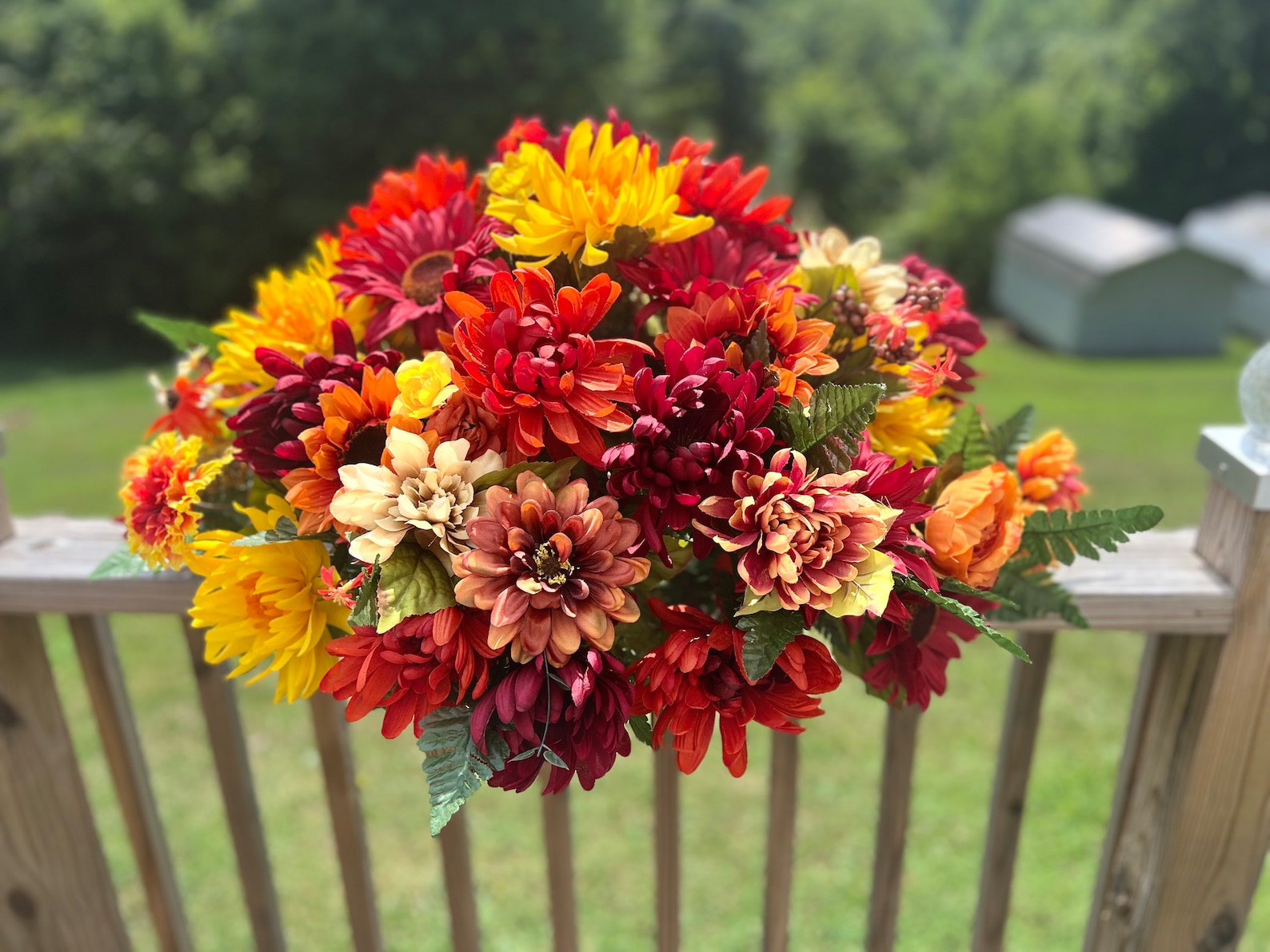 Fall Memorial Floral Grave Headstone Saddle - Etsy