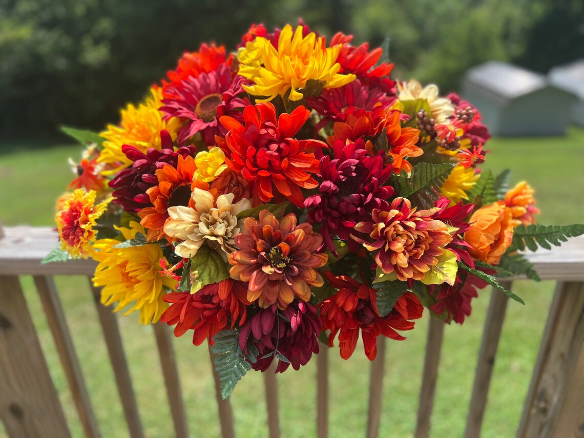 Fall Memorial Floral Grave Headstone Saddle - Etsy