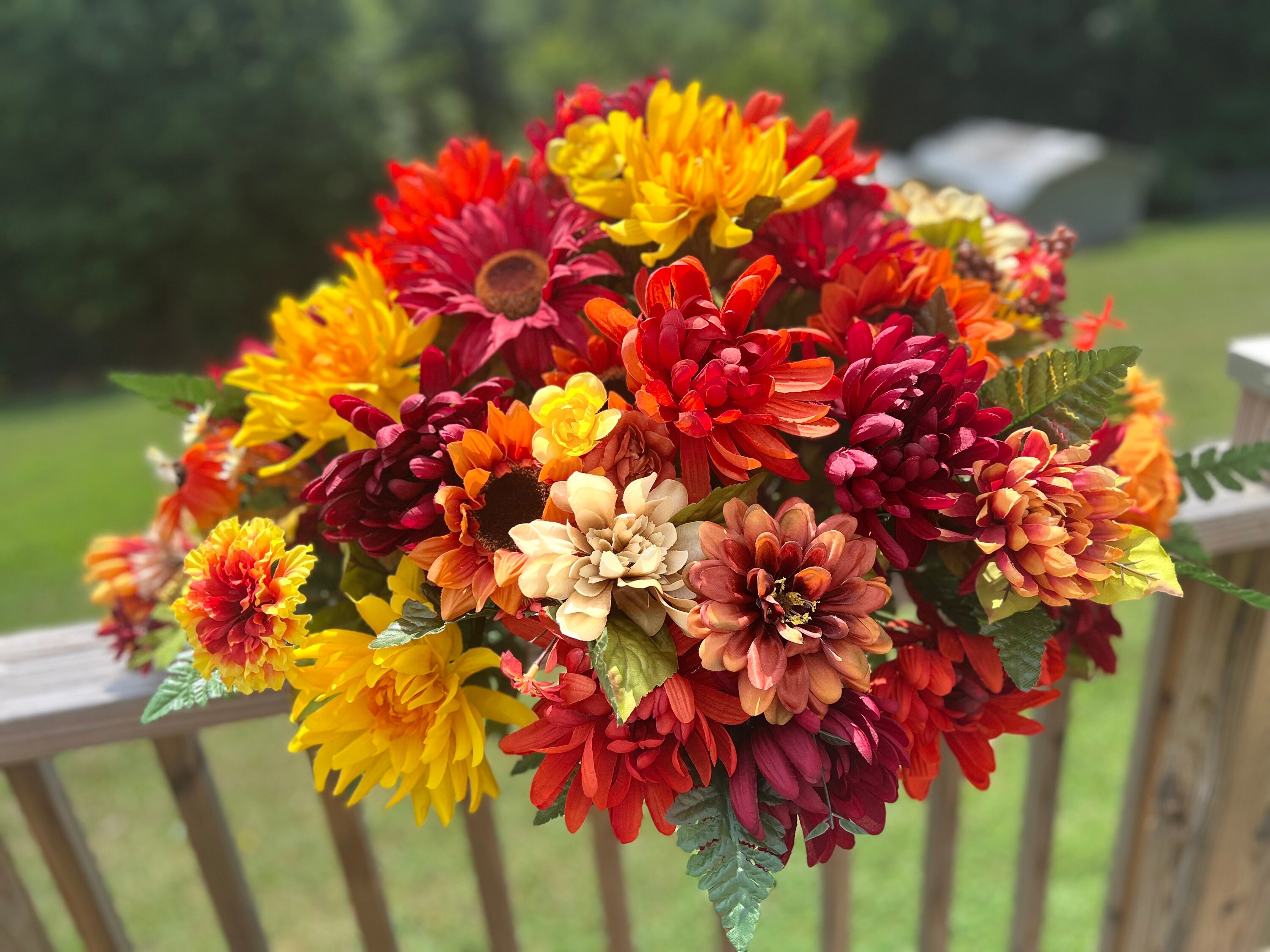 Fall Memorial Floral Grave Headstone Saddle - Etsy