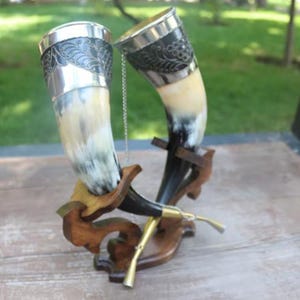 Drinking Horns With Stand for Wedding,drinking Horn Mug,viking Drinking ...