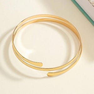 Chic Minimalist Arm Cuff Set: Elegant Gold Upper Arm Bands Stylish ...