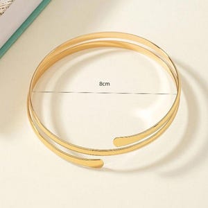 Chic Minimalist Arm Cuff Set: Elegant Gold Upper Arm Bands Stylish ...
