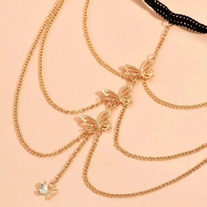 Butterfly Gold Leg Chain, Thigh Chain, Crystal Leg Chain, Body Chain ...