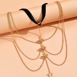 Butterfly Gold Leg Chain, Thigh Chain, Crystal Leg Chain, Body Chain ...