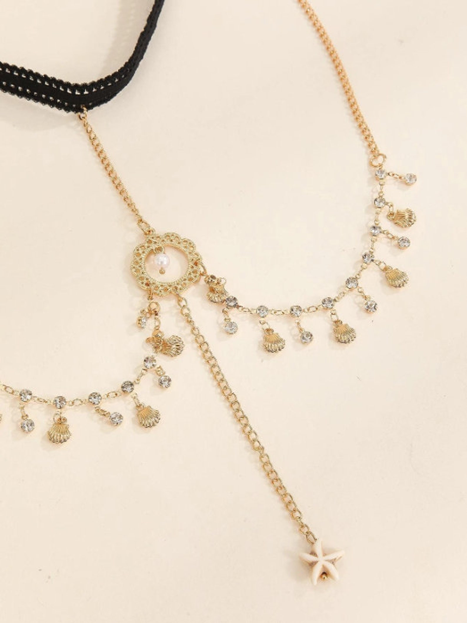 Starfish , Rhinestone Decor Thigh Chain, Leg Chain, Body Chain, Body ...