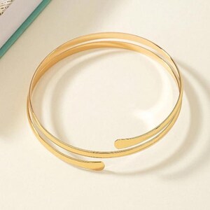 Chic Minimalist Arm Cuff Set: Elegant Gold Upper Arm Bands Stylish ...