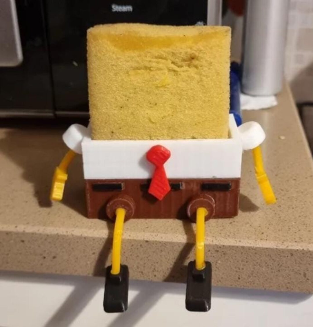 Spongebob Sponge Holder 3D Printed Kitchen and Lab Accessory Fun and ...