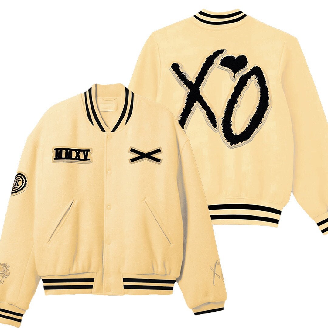 Beige Weeknd XO Varsity Handmade Bomber Jacket - Etsy