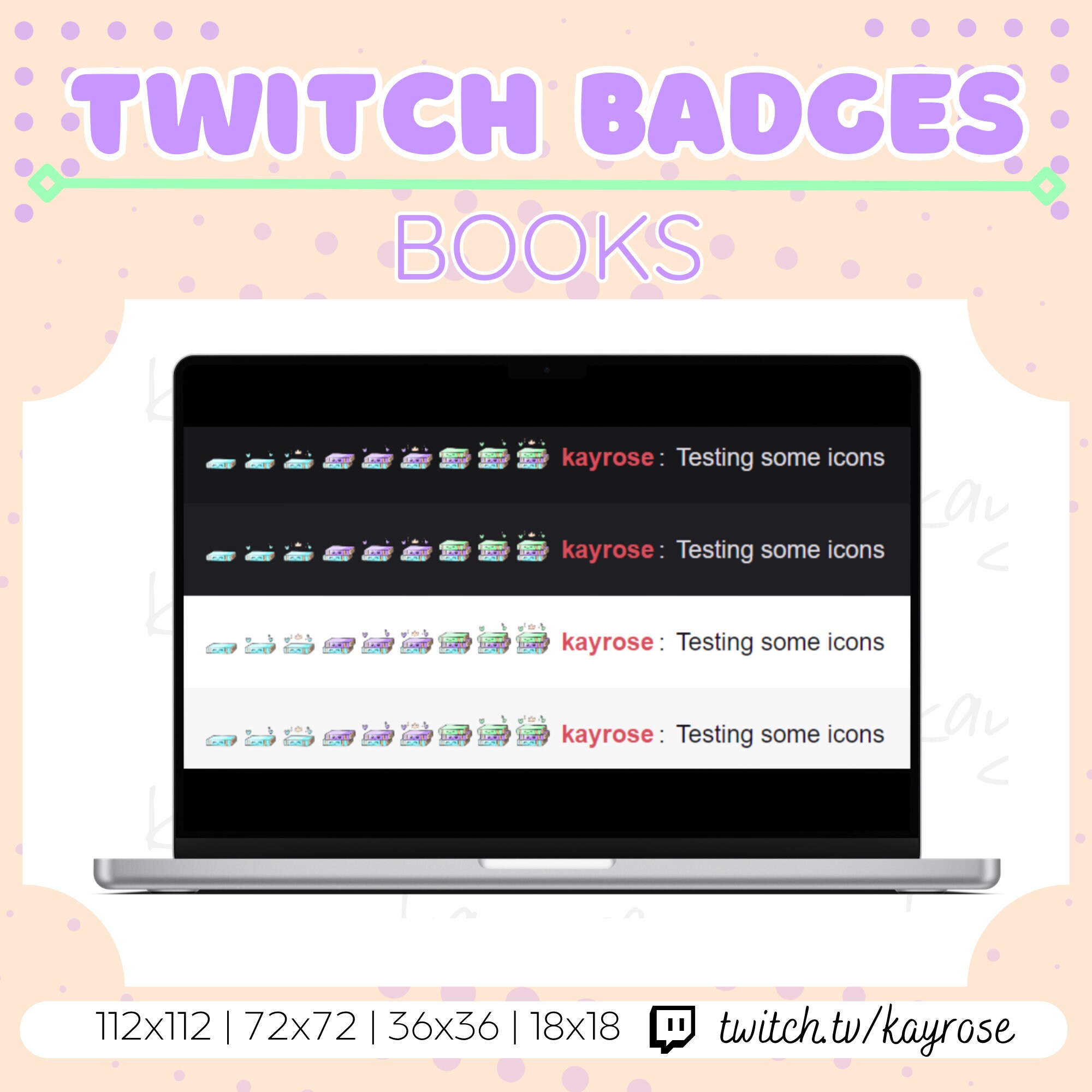 Twitch/discord Book Stack Badges - Etsy