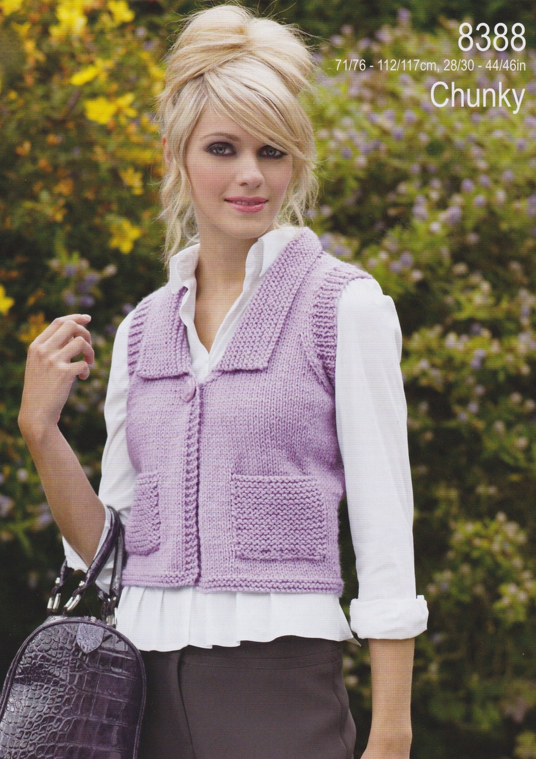 Chunky Knit Waistcoat Knitting Pattern Chunky / Bulky Yarn Ladies ...