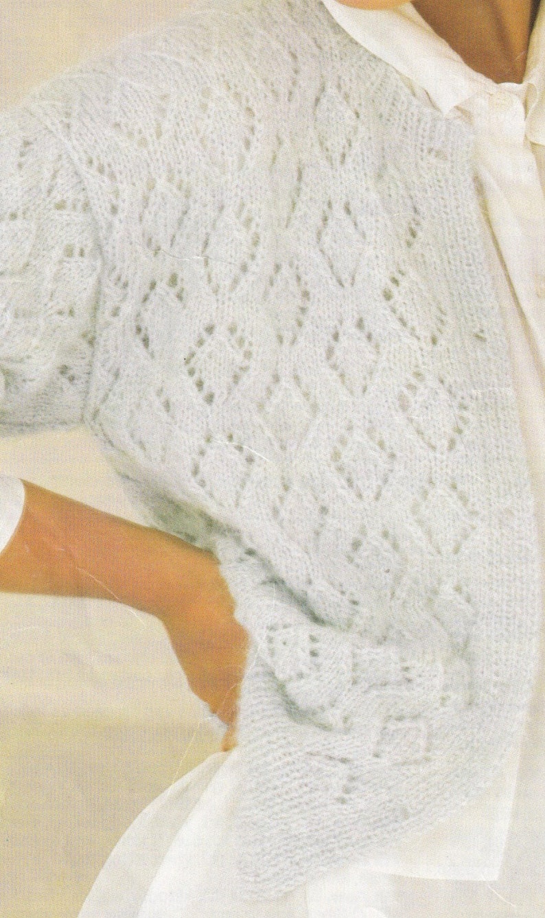 Ladies Cardigan Knitting Pattern Brushed DK / 8 Ply Womens Lace ...