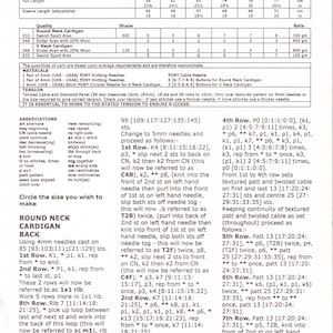 Aran Cable Knitting Pattern Ladies Mens Sports Aran / Worsted V-neck ...