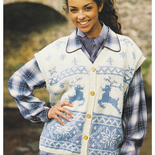 Ladies Sweater Knitting Pattern Chunky / Bulky Yarn Bobble Design With ...
