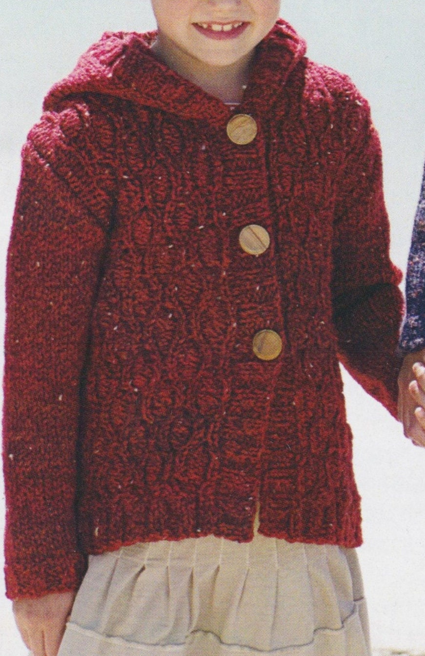 Ladies & Girls Cardigan Knitting Pattern in Tweed Chunky Yarn - Etsy