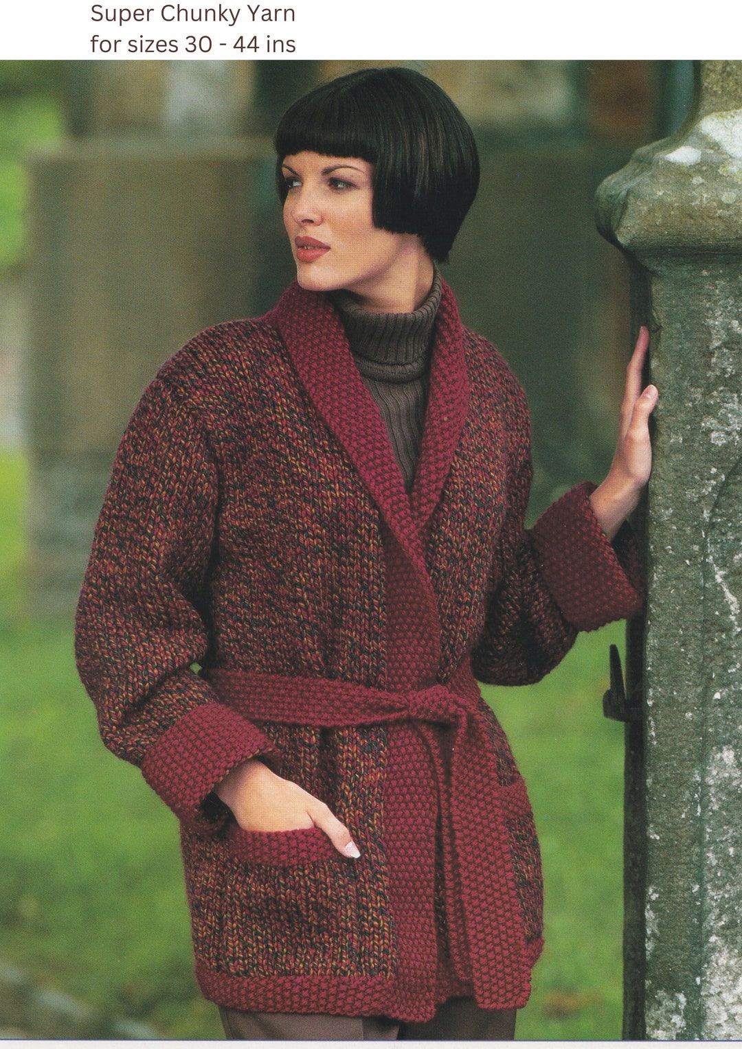 Womens Chunky Cardigan Knitting Pattern Easy-knit Quick Knit Ladies ...