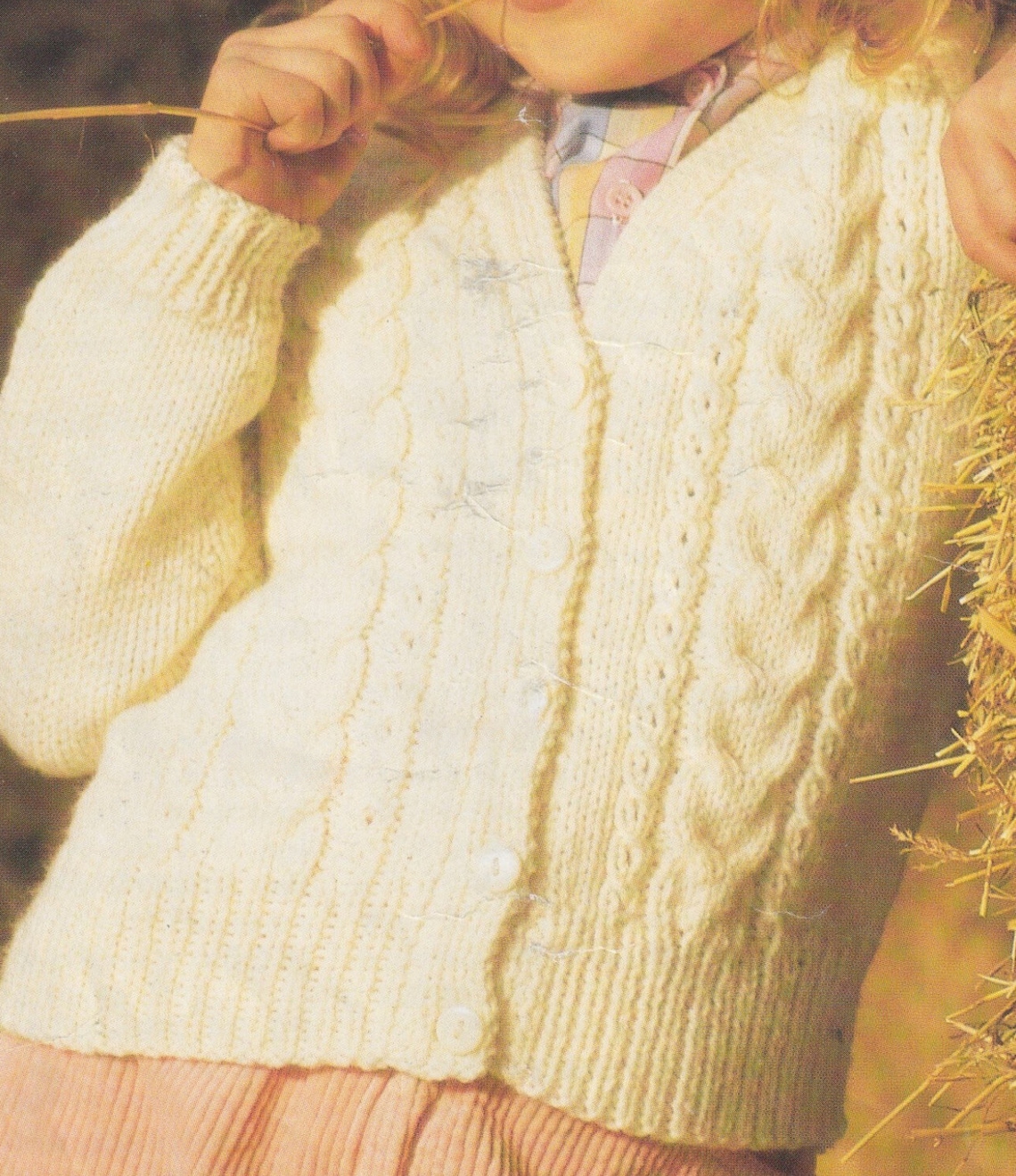 Girl's Cardigan Knitting Pattern Girls Aran Cable Cardigan - Etsy