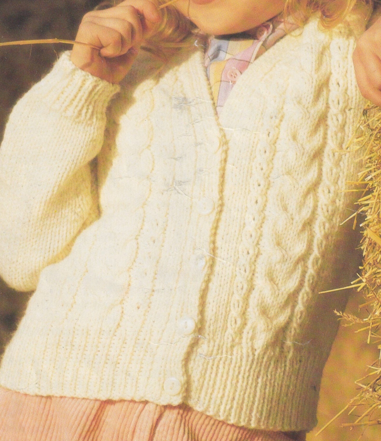 Girl's Cardigan Knitting Pattern Girls Aran Cable Cardigan - Etsy