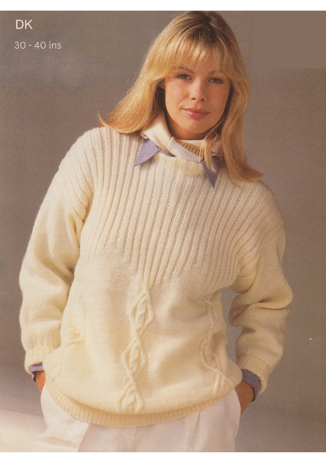 Ladies Sweater Knitting Pattern DK / 8 Ply Yarn Cable Pattern Womens ...