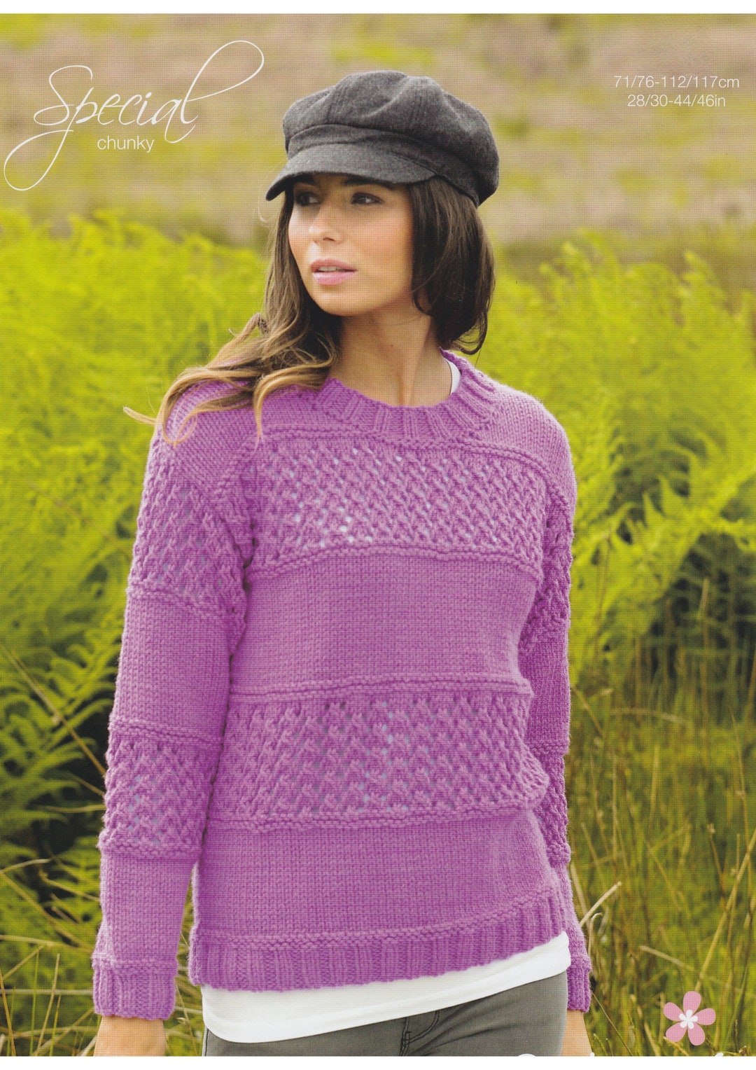 Womens Chunky Jumper Knitting Pattern Chunky/bulky Yarn Ladies Sweater ...