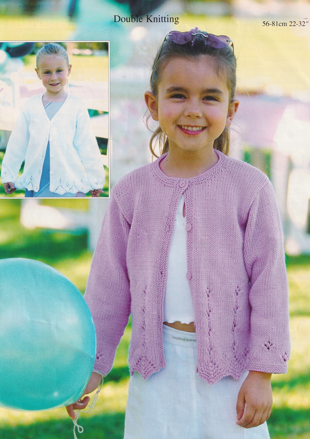 Girl's Cardigan Knitting Pattern Round & V-neck Pretty Cardi DK / 8 Ply ...