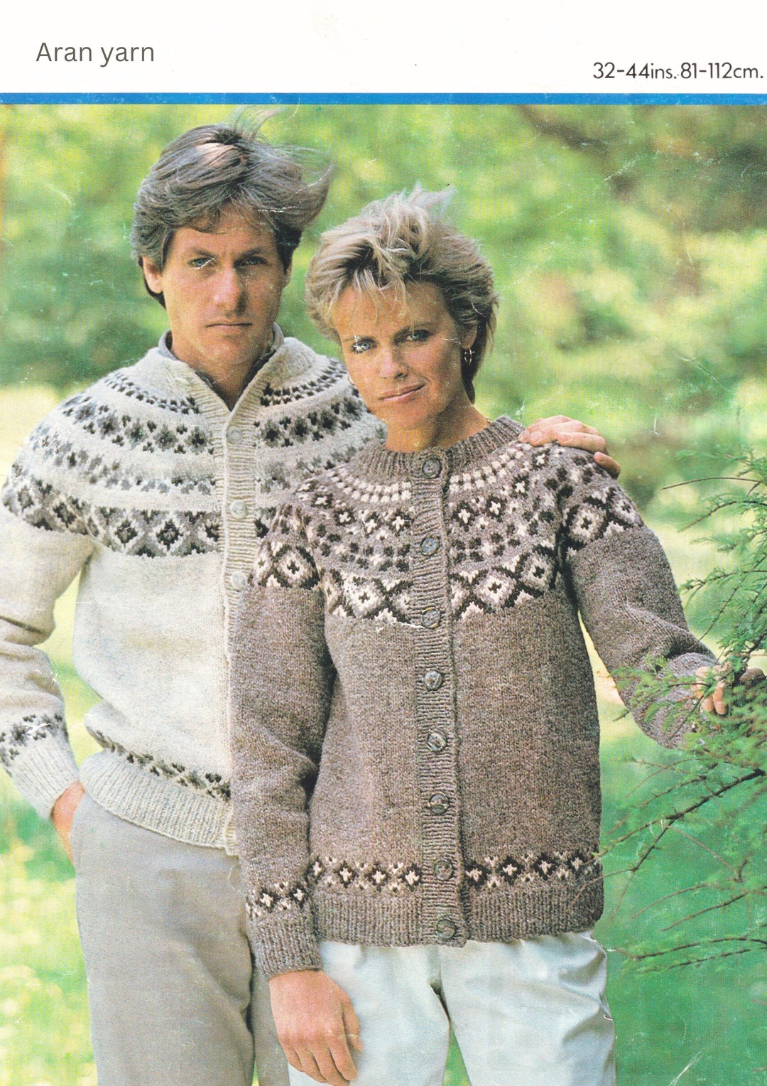 Womens Fairisle Knitting Pattern Yoke Mens Cardigan Swedish Icelandic ...
