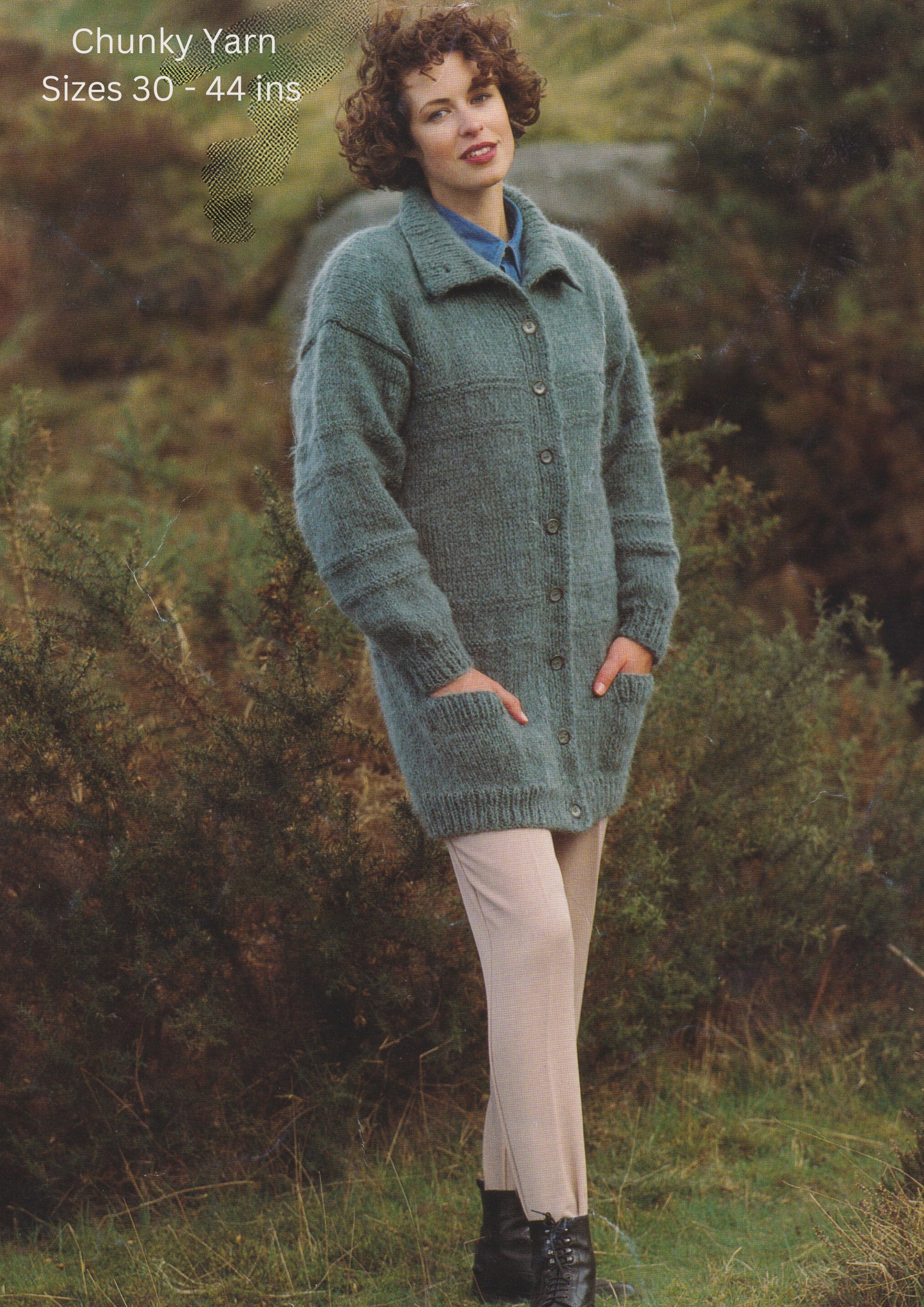 Womens Long Cardigan Knitting Pattern Chunky Bulky Yarn Ladies Jacket ...