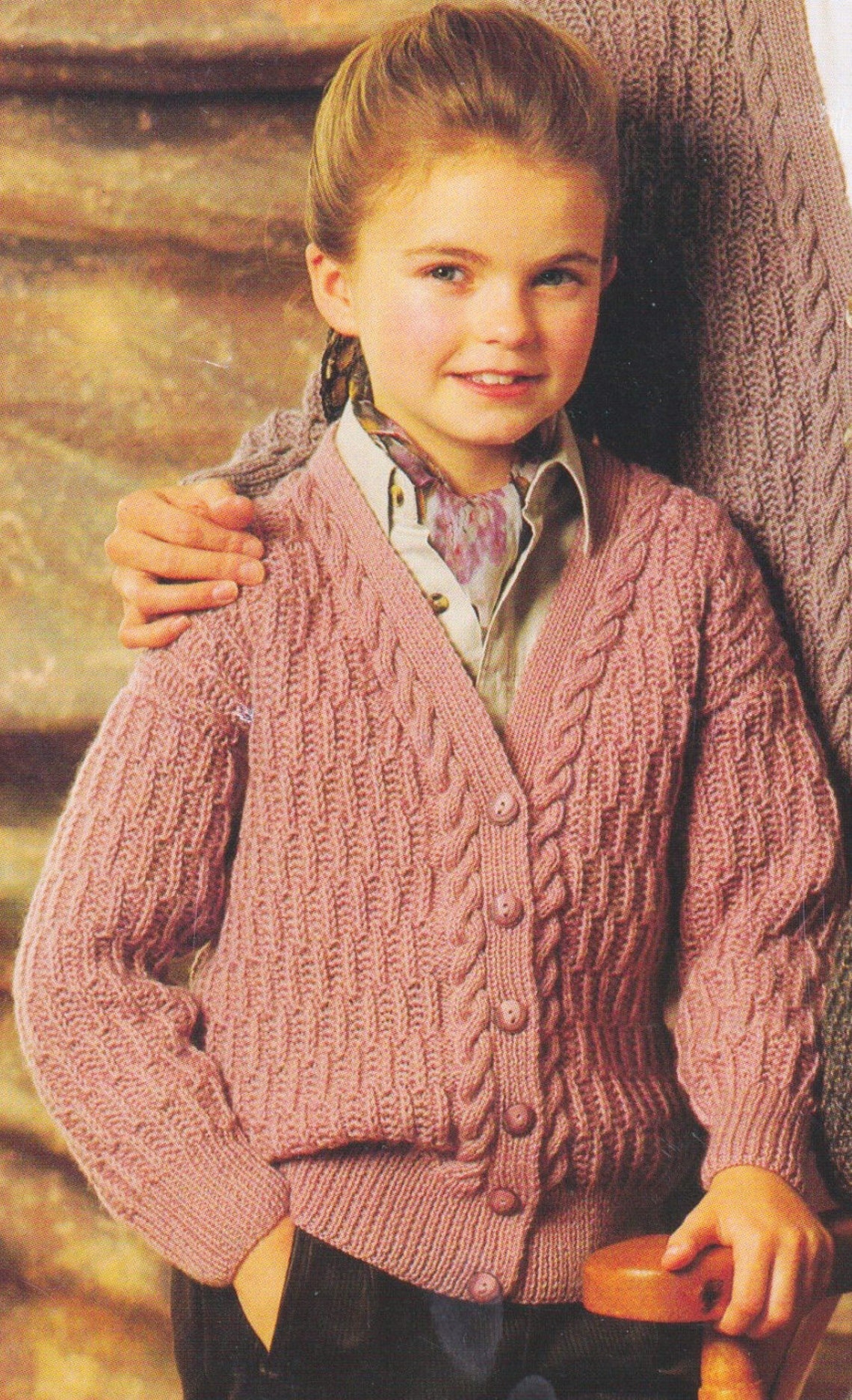 Cardigan Knitting Pattern for Girls Child Mens Ladies Cable Front ...