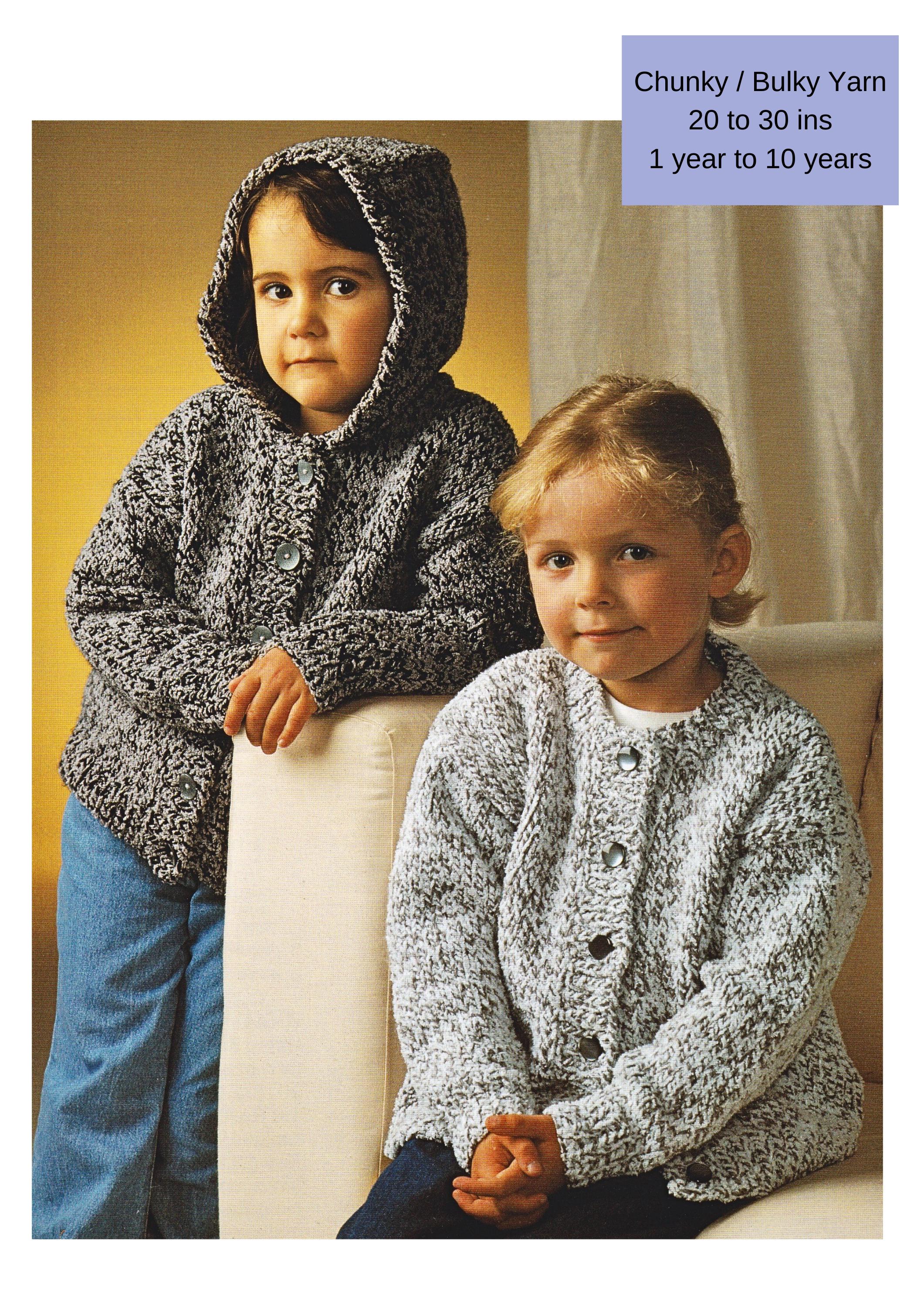 Chunky Knit Boys Jacket Cardigan Girls Childs Knitting Pattern Kids ...