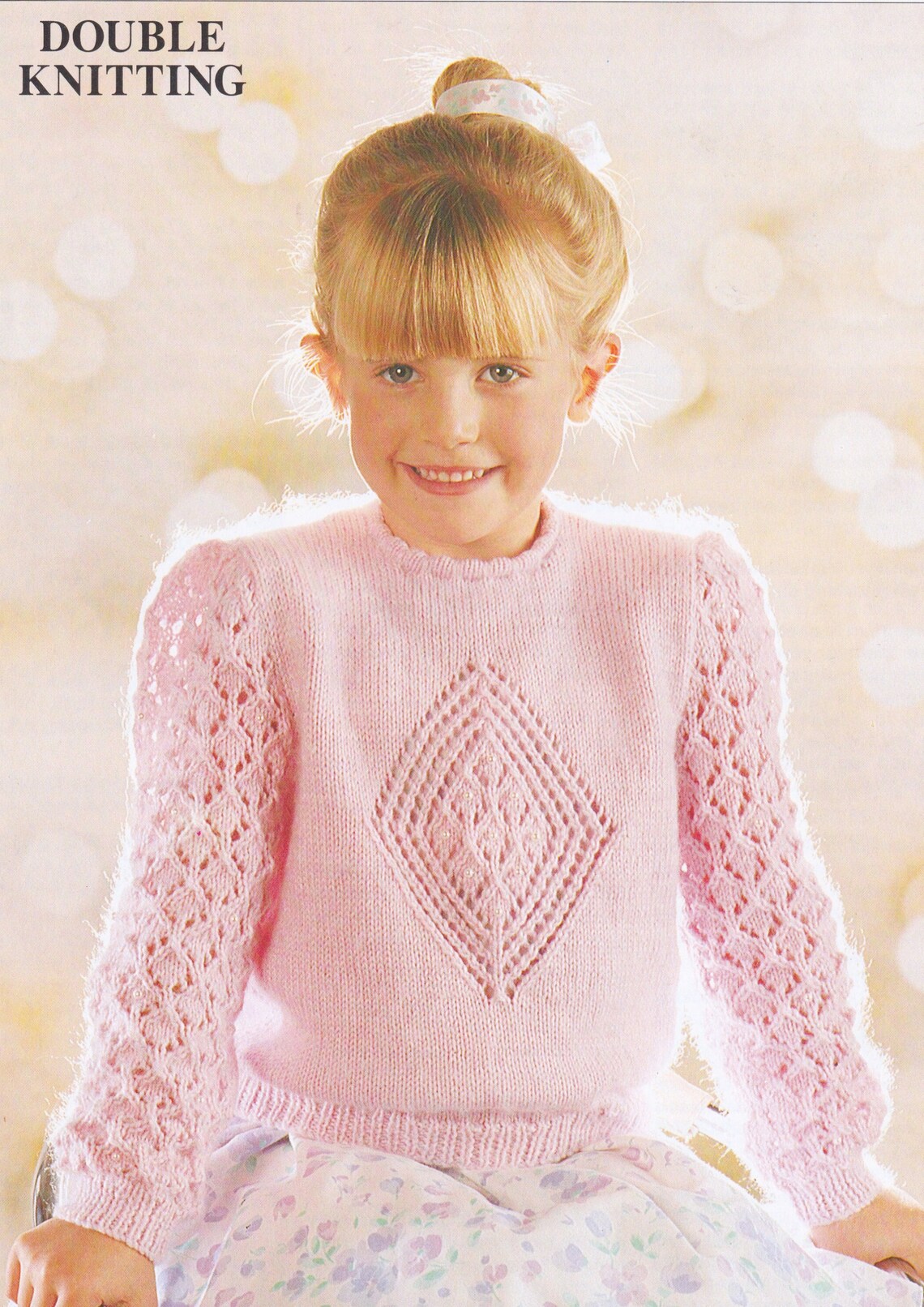 Girl's Sweater Knitting Pattern: A Pretty Lace Child's Jumper in DK / 8 ...