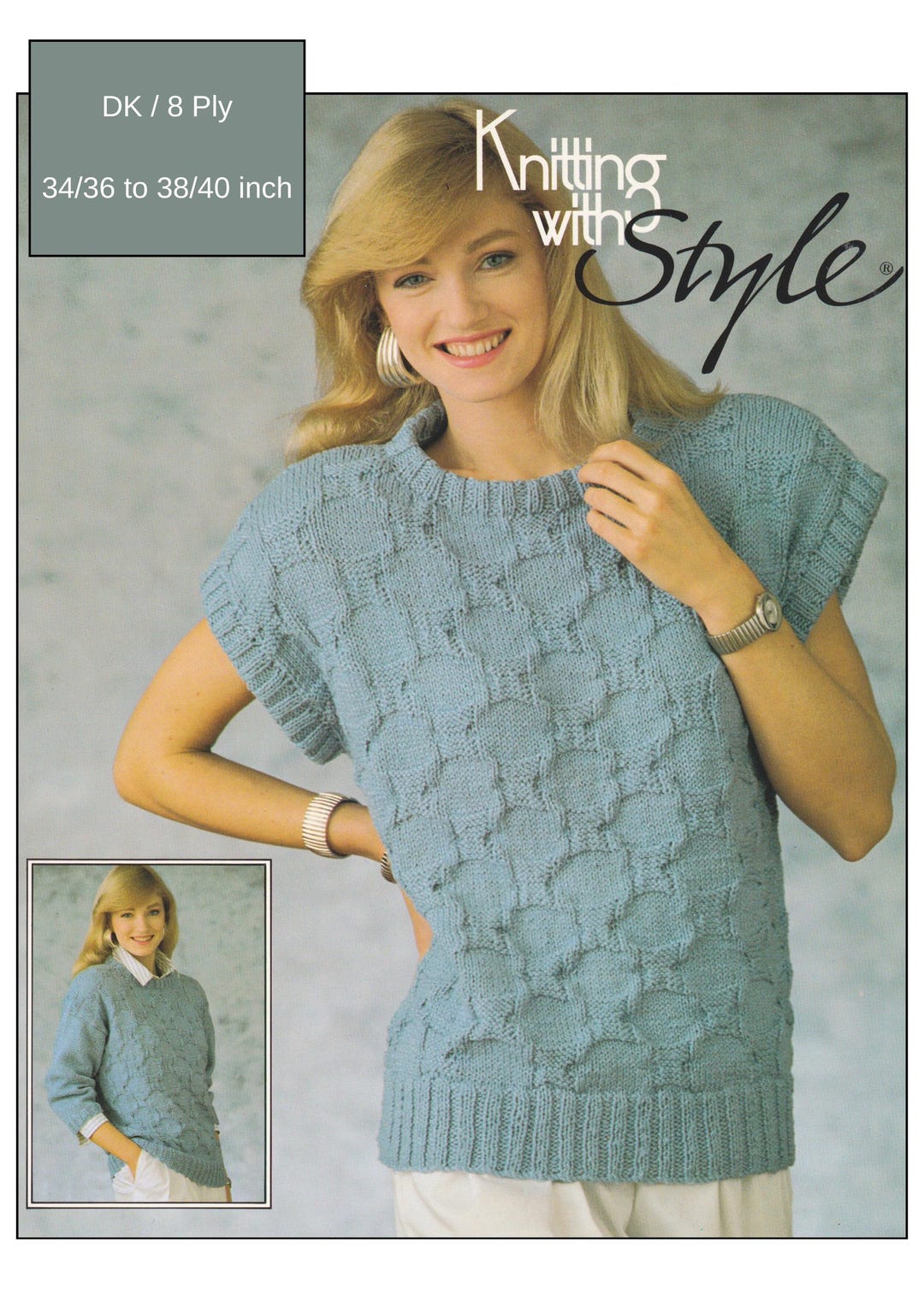 Ladies Tank Top Knitting Pattern Sleeveless Pullover & Sweater Pattern ...